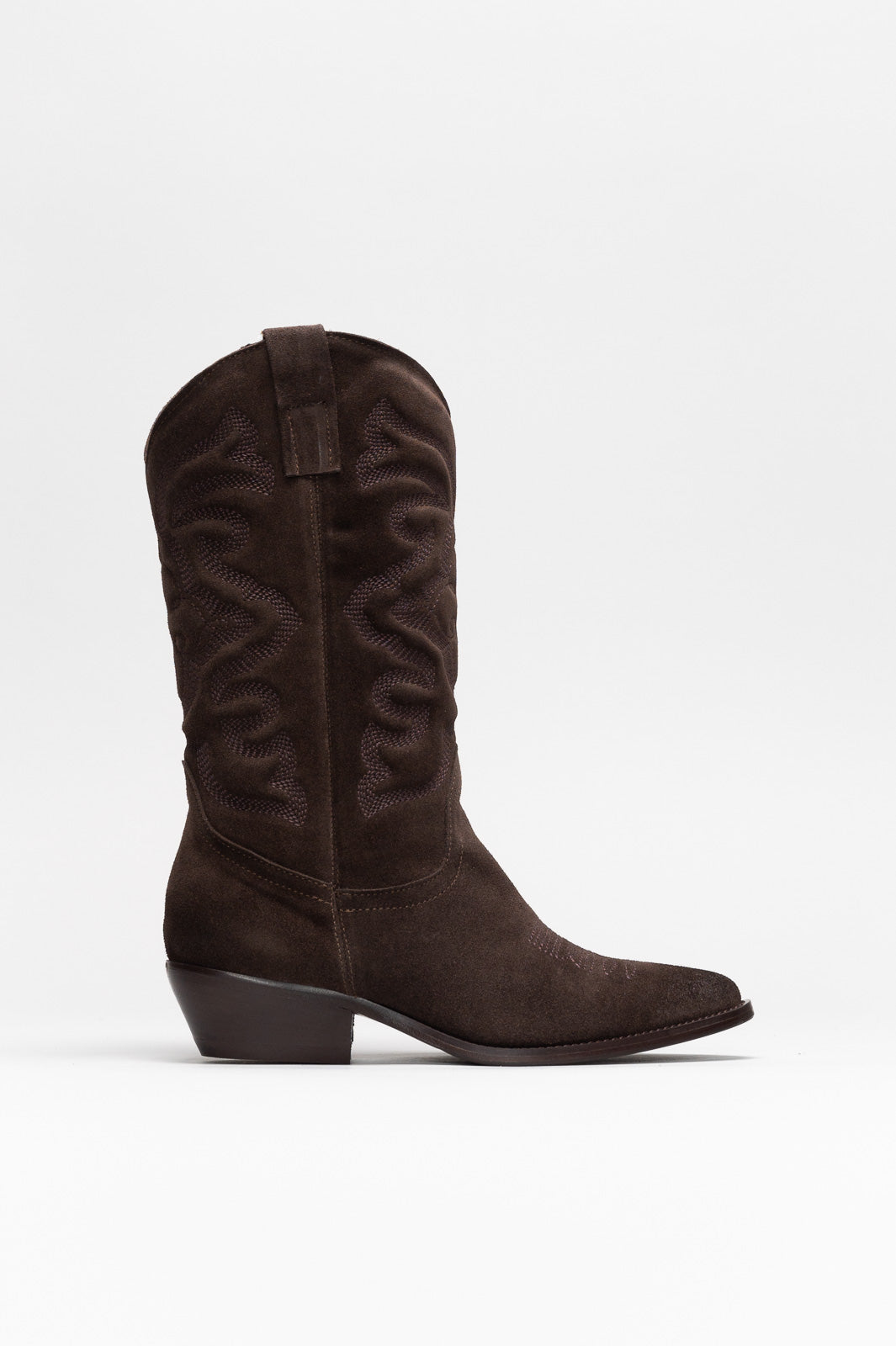 Western Boot Isabelle | Cacao Brown Vintage Suede, Made in Italy | CC Shoes