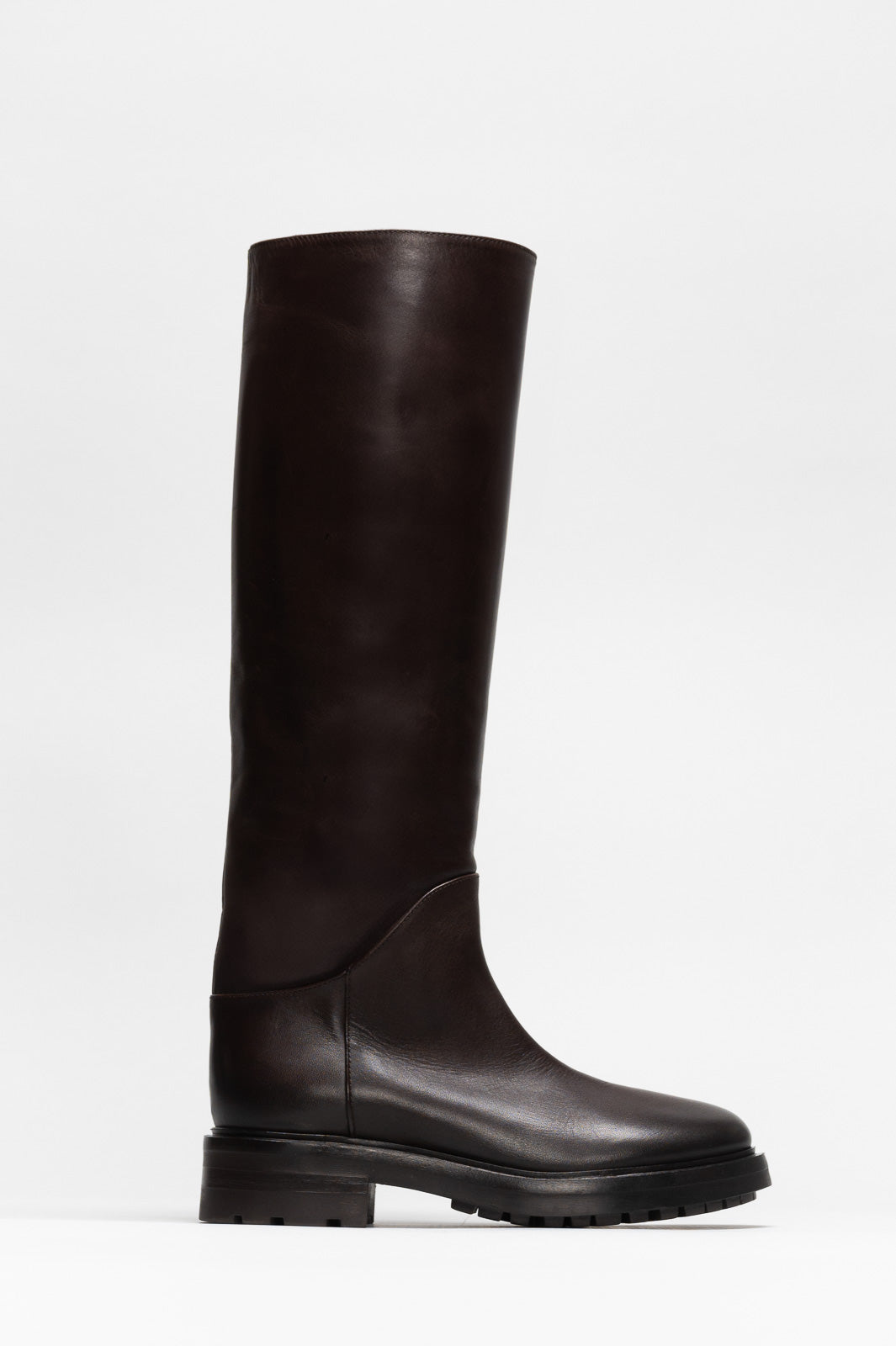 Knee-High Boot Talco | Chocolate Brown Calf Leather, Made in Italy ...