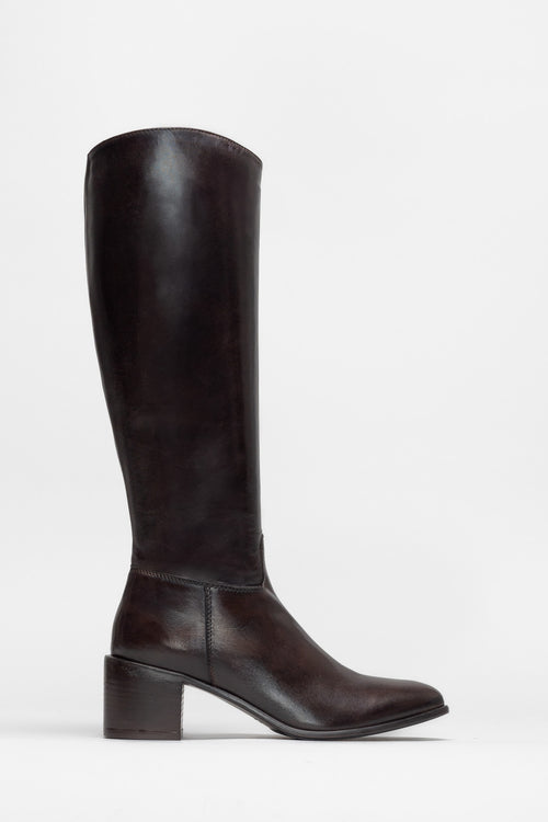 High Boot Viona | Earth Brown Calf Leather, Made in Italy | CC Shoes