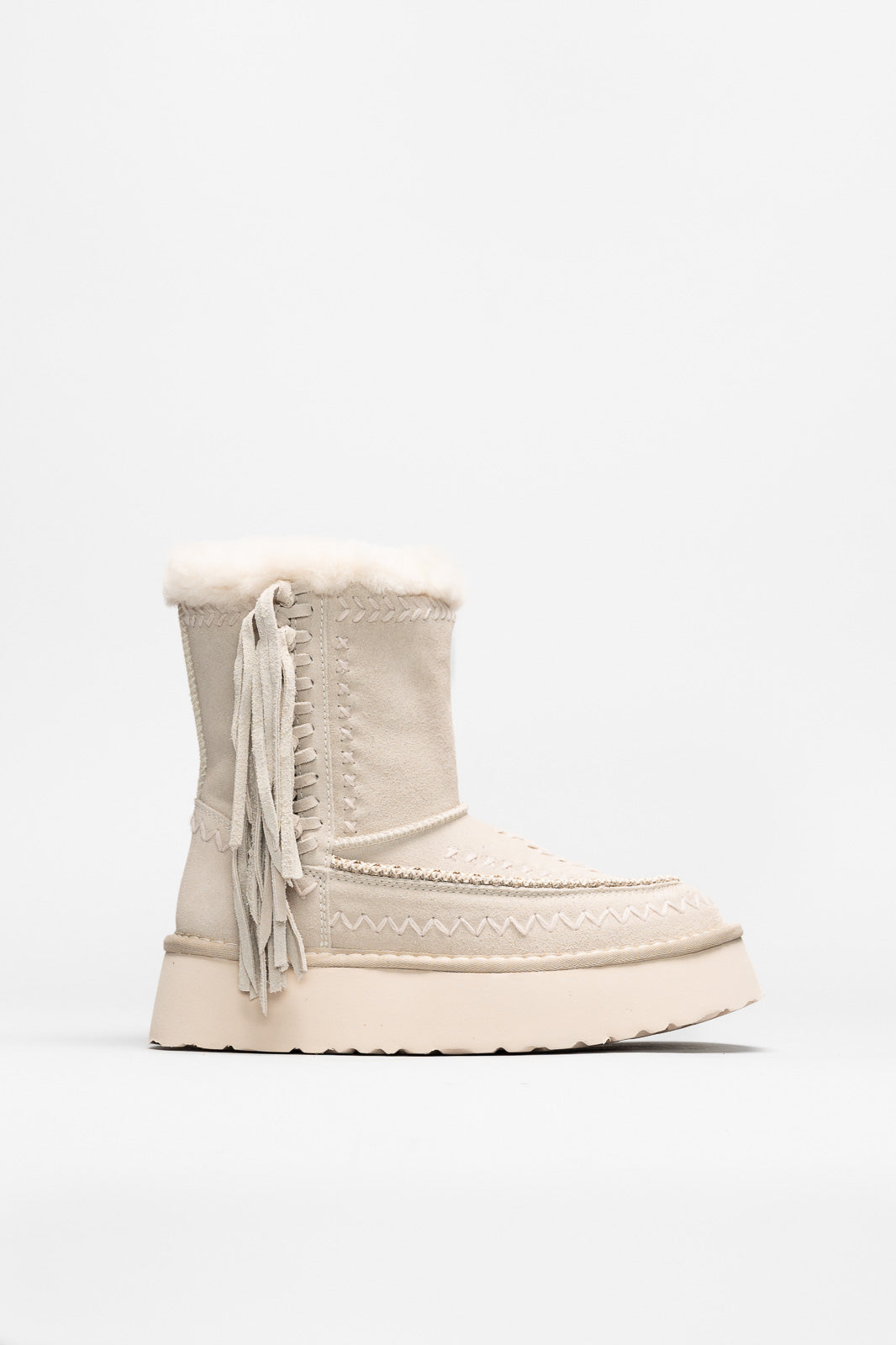 Ethnic Boot Luna | Shell Beige Suede, Made in Italy | CC Shoes
